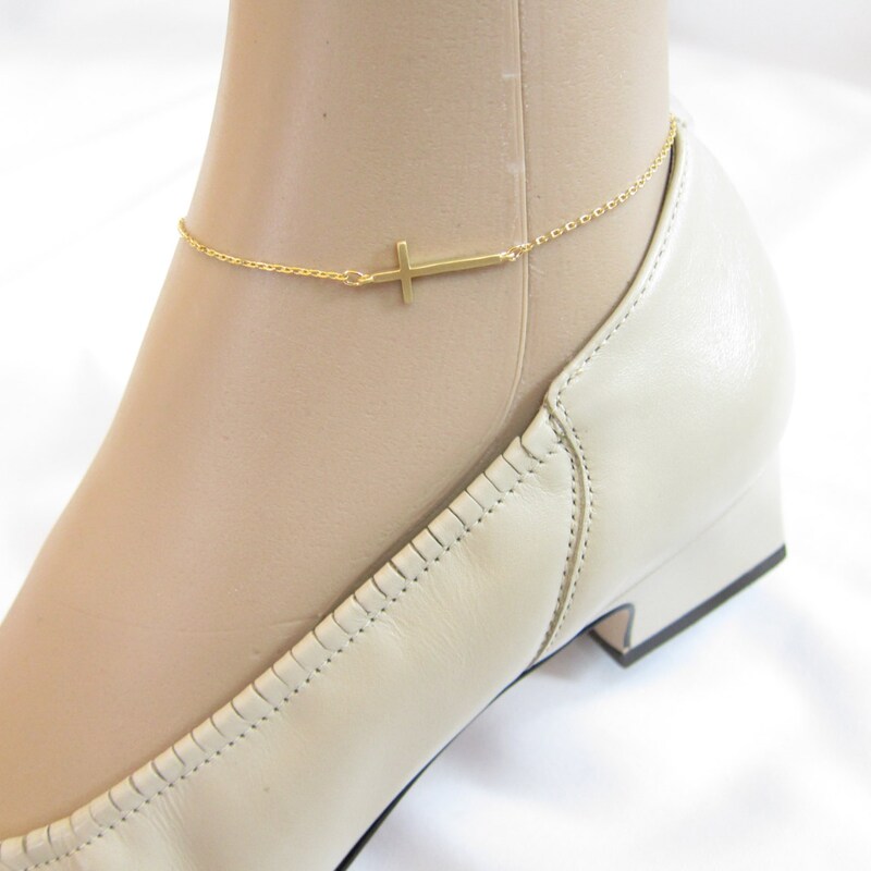 Cross Anklet - Etsy