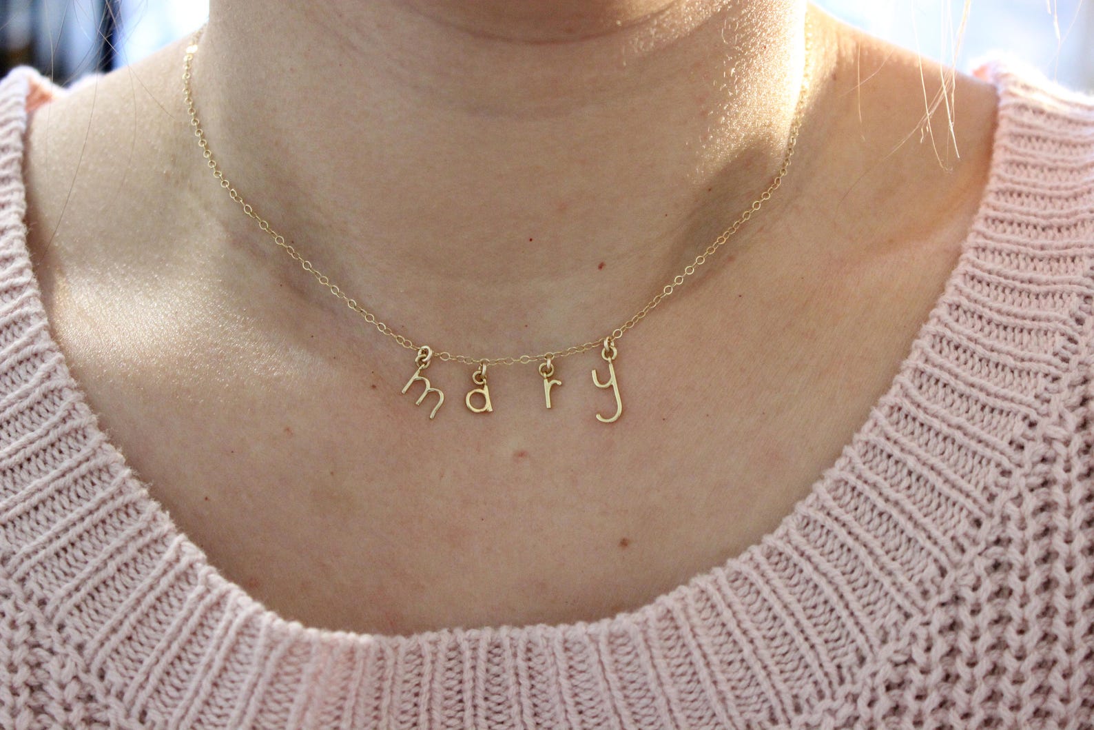 Initial Necklace Name Necklace Lowercase Initial Necklace | Etsy