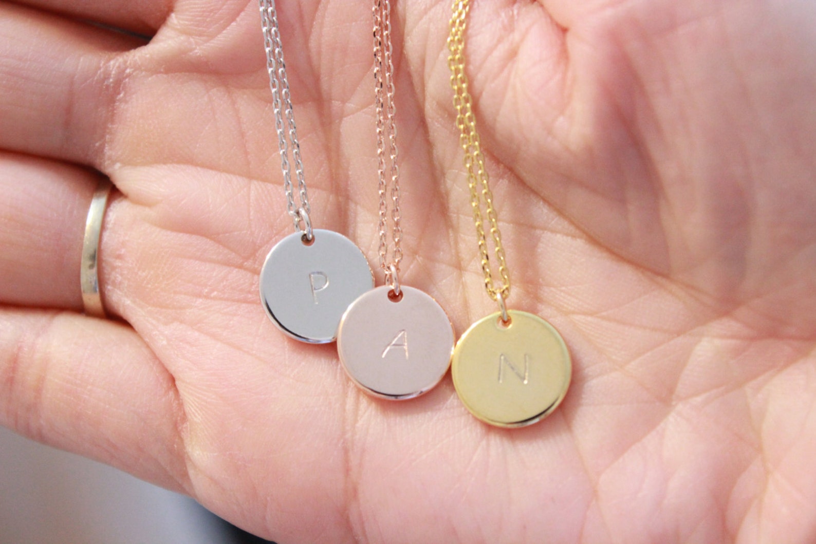 Initial Necklace Letter Necklace Bridesmaid Gift Silver - Etsy