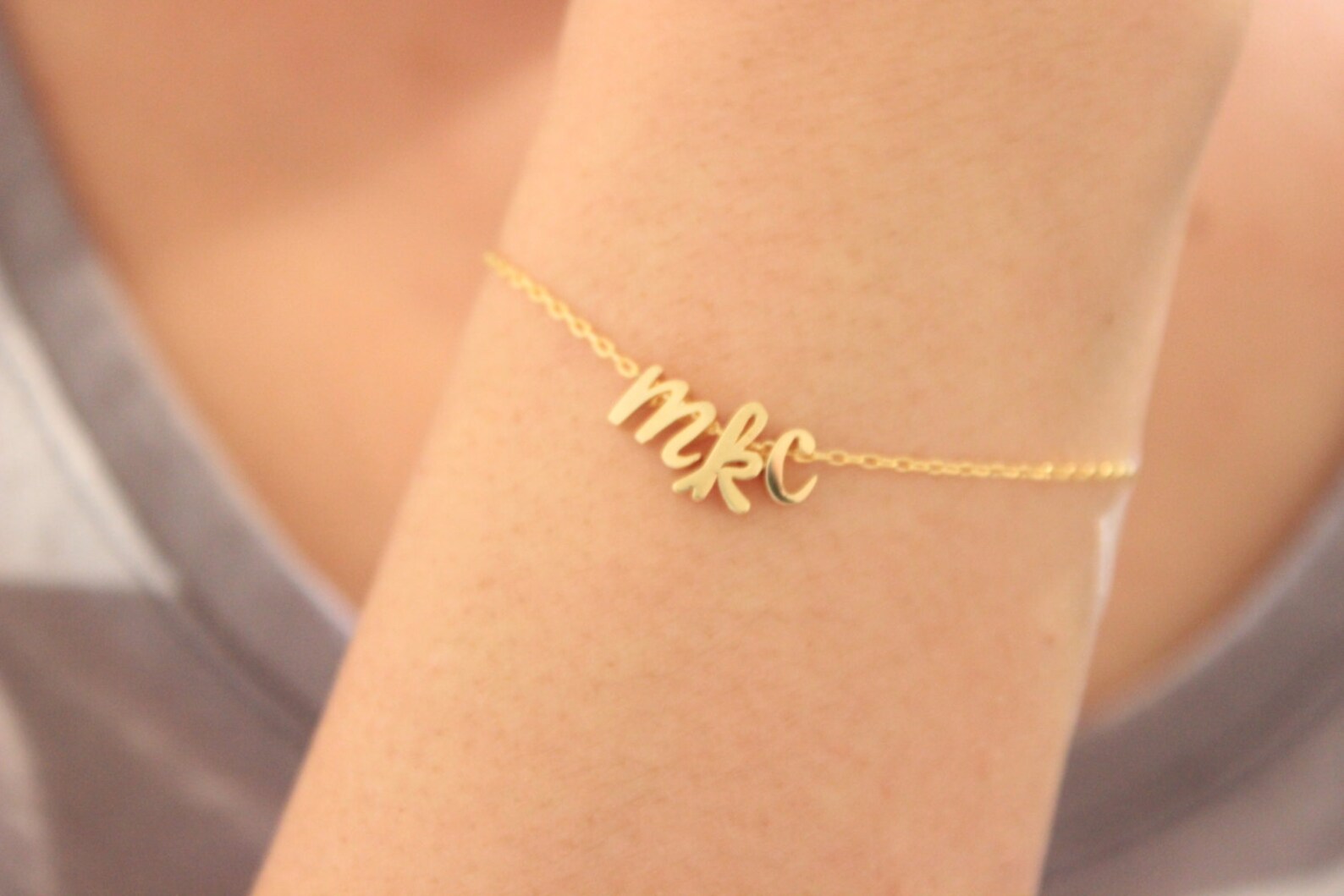 Cursive Letter Bracelet Initial Bracelet Lowercase Initial - Etsy