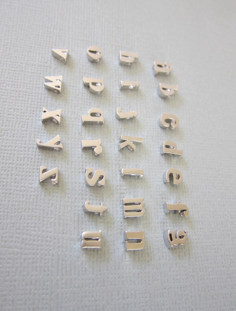 Sterling Silver Chain Withtiny Lowercase A-z Initial Letter - Etsy