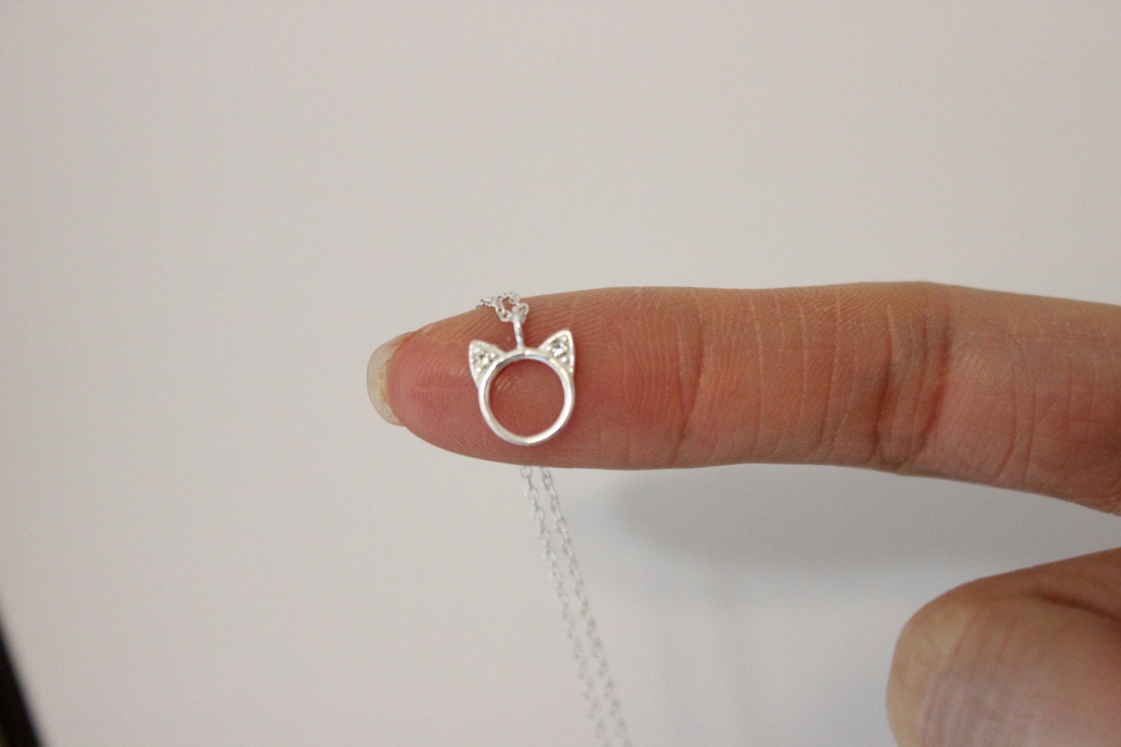 Cat Necklace, Kitty Necklace, Tiny Sterling Silver Necklace, Delicate ...