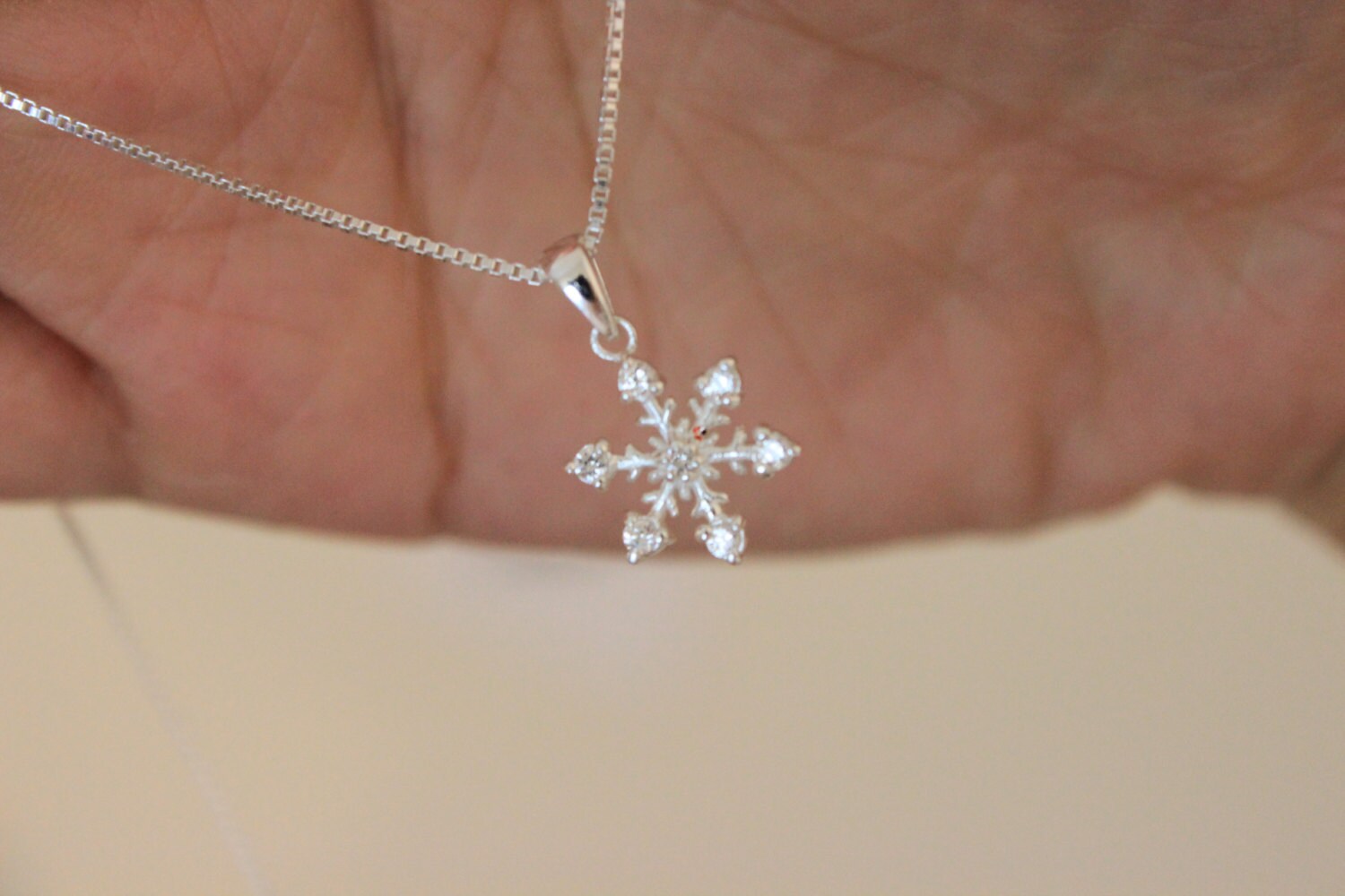 Silver Snowflake Necklace Christmas Gift Bridesmaid Gift - Etsy