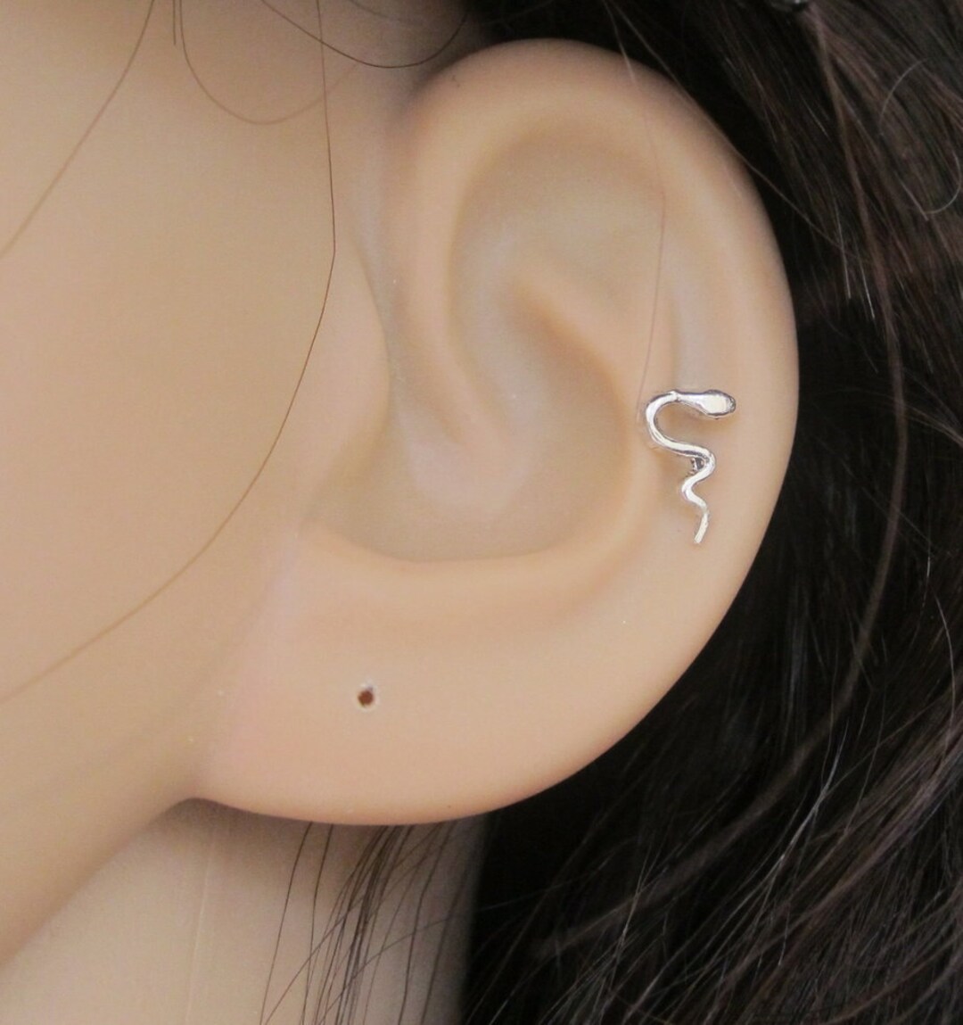Tiny Snake Cartilage Earring, Snake Stud Earring, Tragus Earring, Nose ...