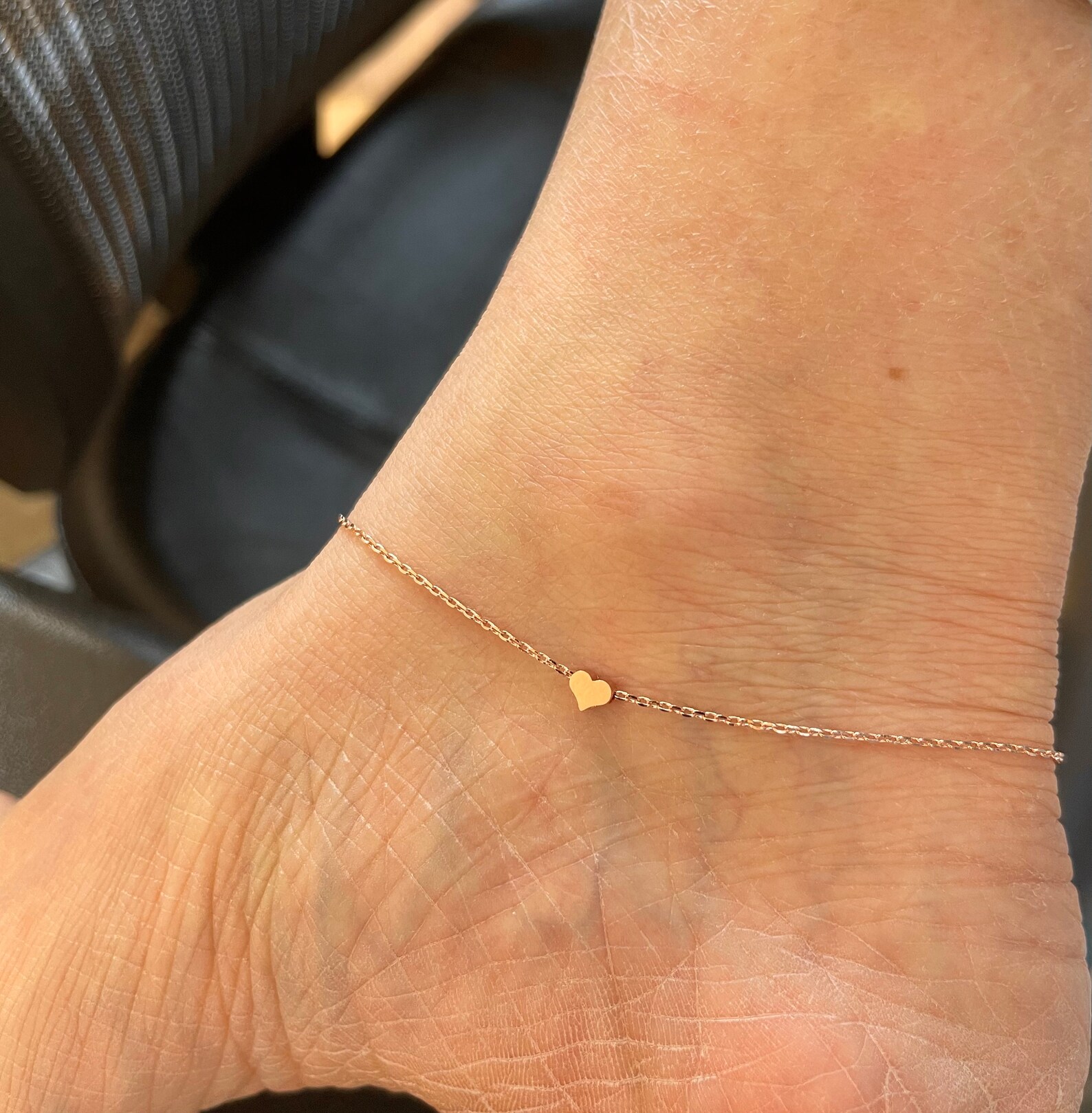 Tiny Heart Anklet Delicate Anklet Dainry Anklet Thin Gold - Etsy
