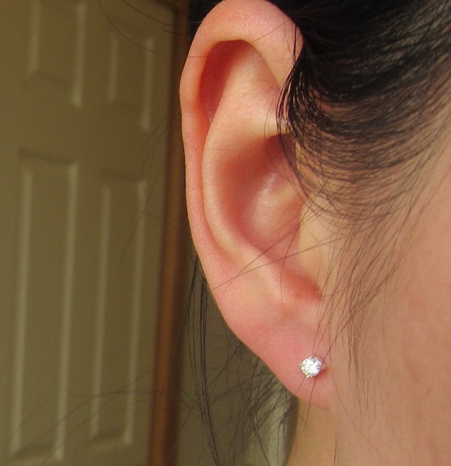 Tiny Sterling Silver 3mm Cubic Zirconia Stud Earrings | Etsy