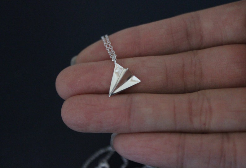 Paper Airplane Necklace, Origami Airplane Necklace, Airplane Pendant ...