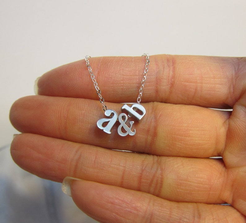 Two Lowercase A-z Initials Necklace Couple Necklace Name | Etsy