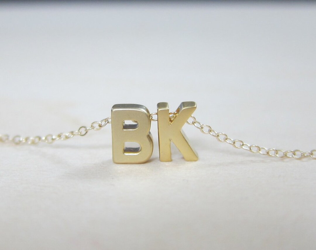 Two Initial Necklace, Gold Initial Necklace,letter Necklace ...