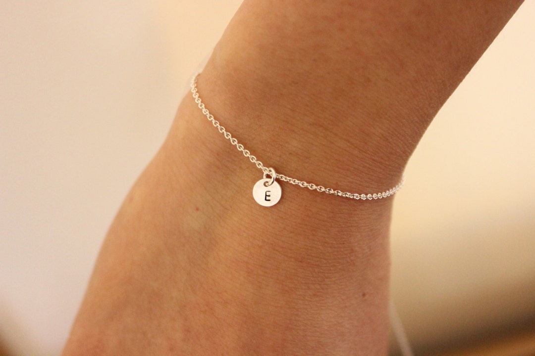 Tiny Initial Bracelet, Personalized Bracelet, Letter Bracelet, Delicate ...