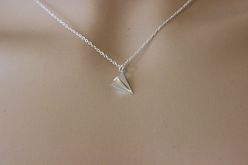 Paper Airplane Necklace, Origami Airplane Necklace, Airplane Pendant ...