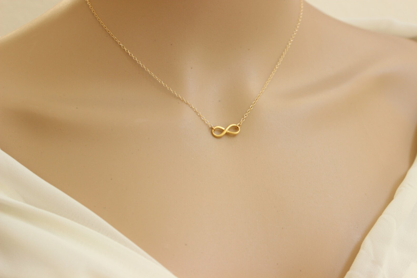 Infinity Necklace Tiny Necklace Gold Infinity Charm - Etsy