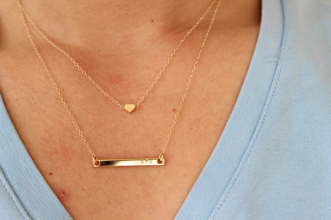 Gold Filled Chain, Personalized Gold Bar Necklace, Silver Available ...