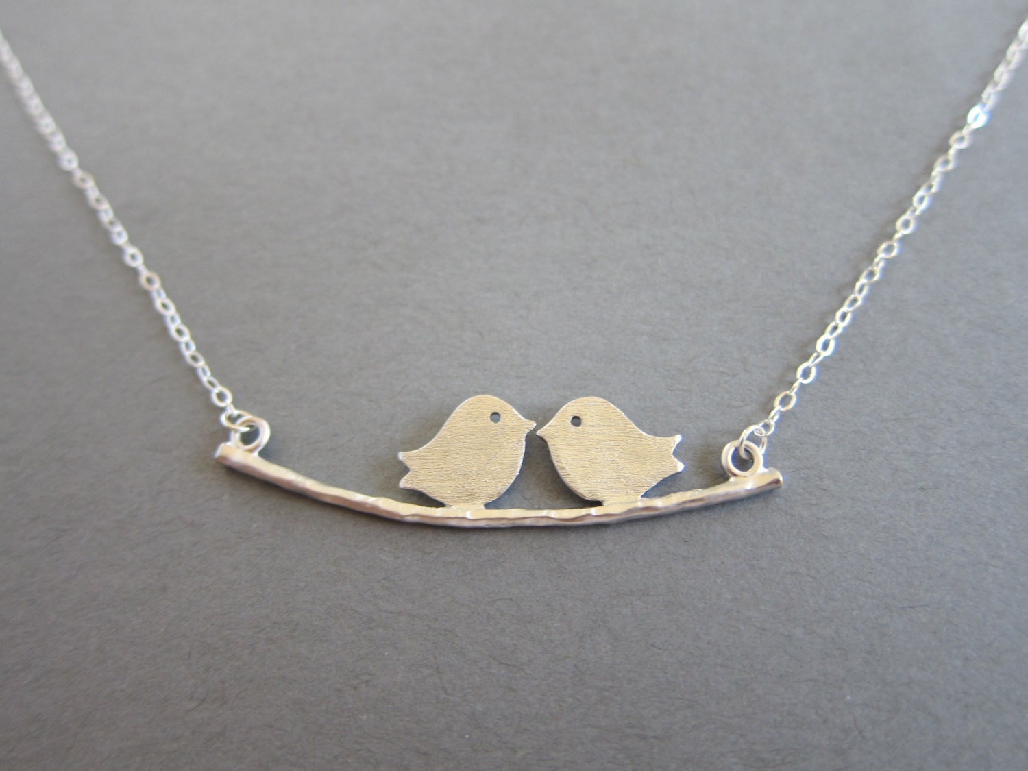 Love Birds on Sterling Silver Chain Necklace Boyfriend | Etsy