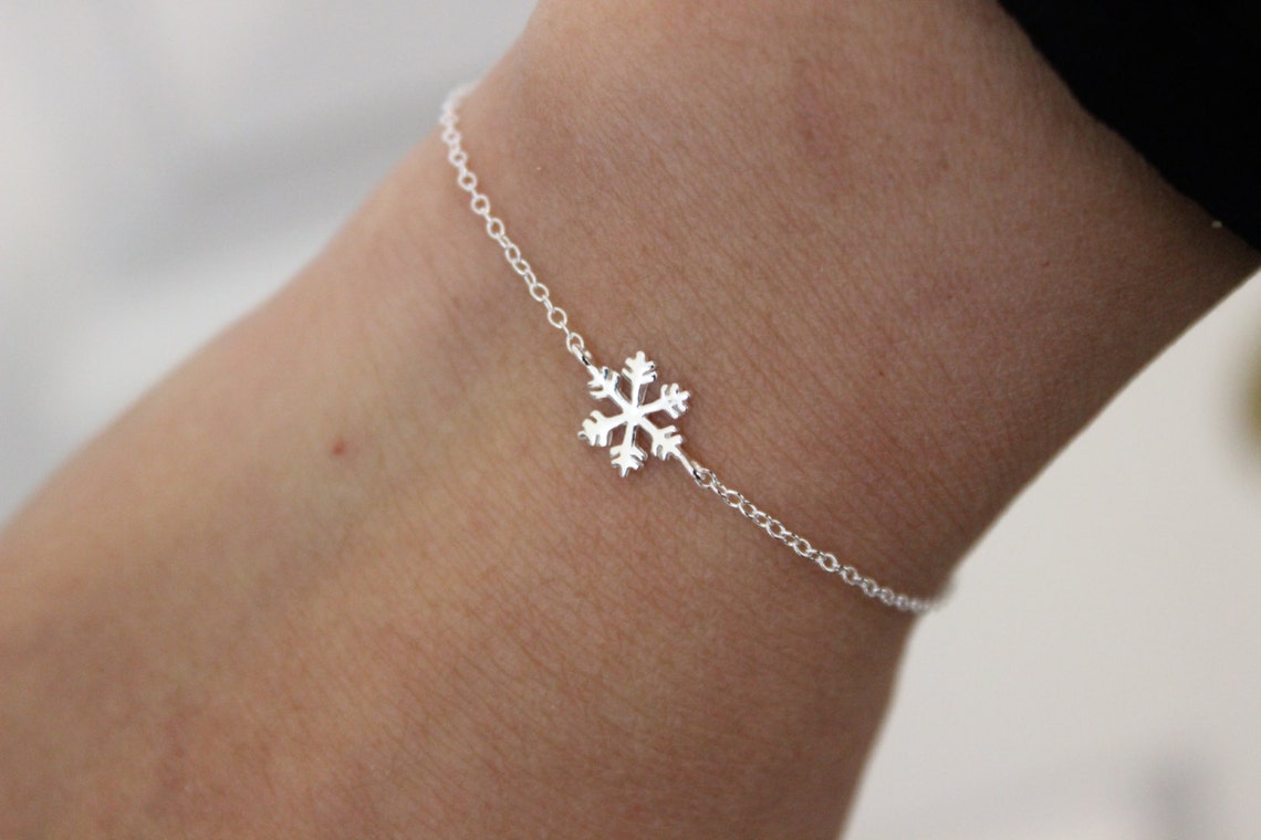 Sterling Silver Snowflake Bracelet, Earrings Necklace Snowflake Charm ...