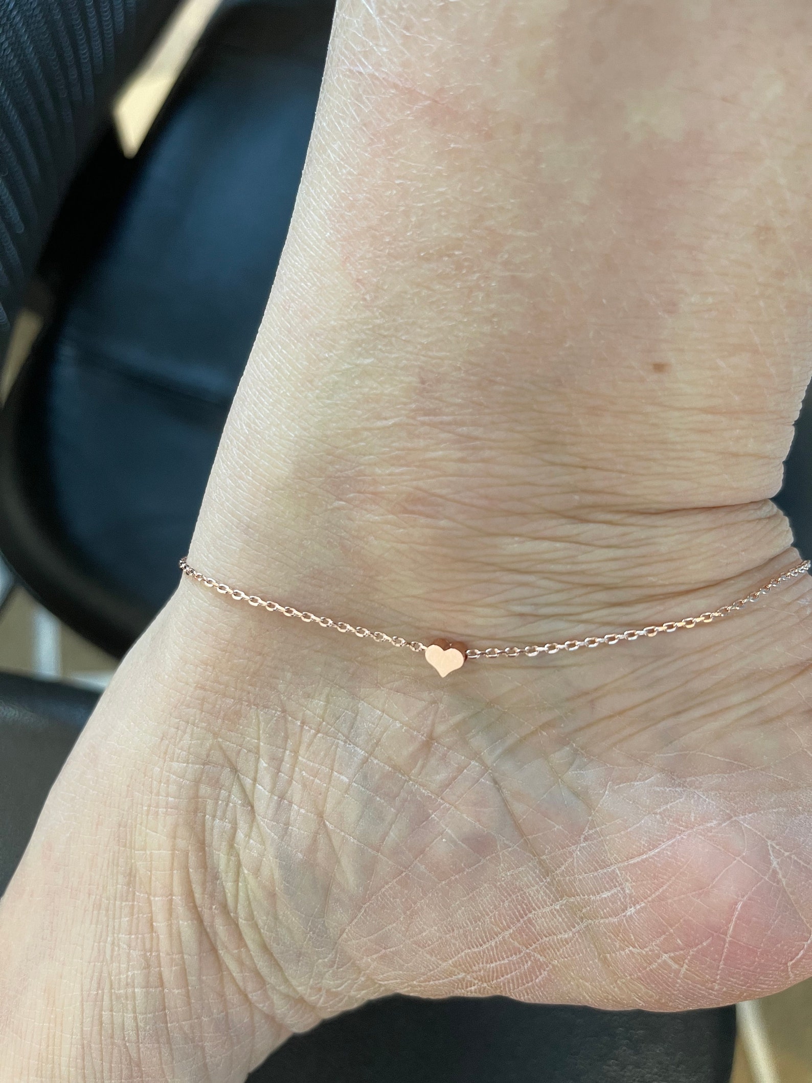 Tiny Heart Anklet Delicate Anklet Dainry Anklet Thin Gold - Etsy