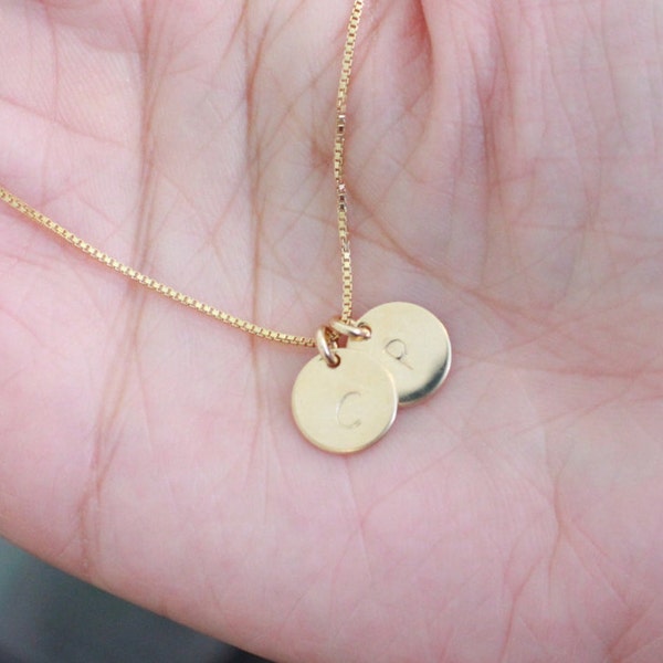 Two Initial Necklace - Etsy