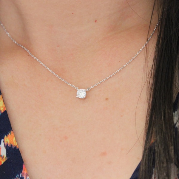 Cz Diamond Necklace - Etsy