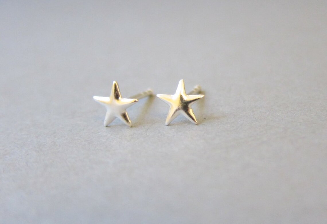 Tiny Sterling Silver Star Stud Earrings Star Earrings. - Etsy