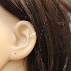 For Left or Right Ear, Sterling Silver Wing Cartilage Earring, Wing ...