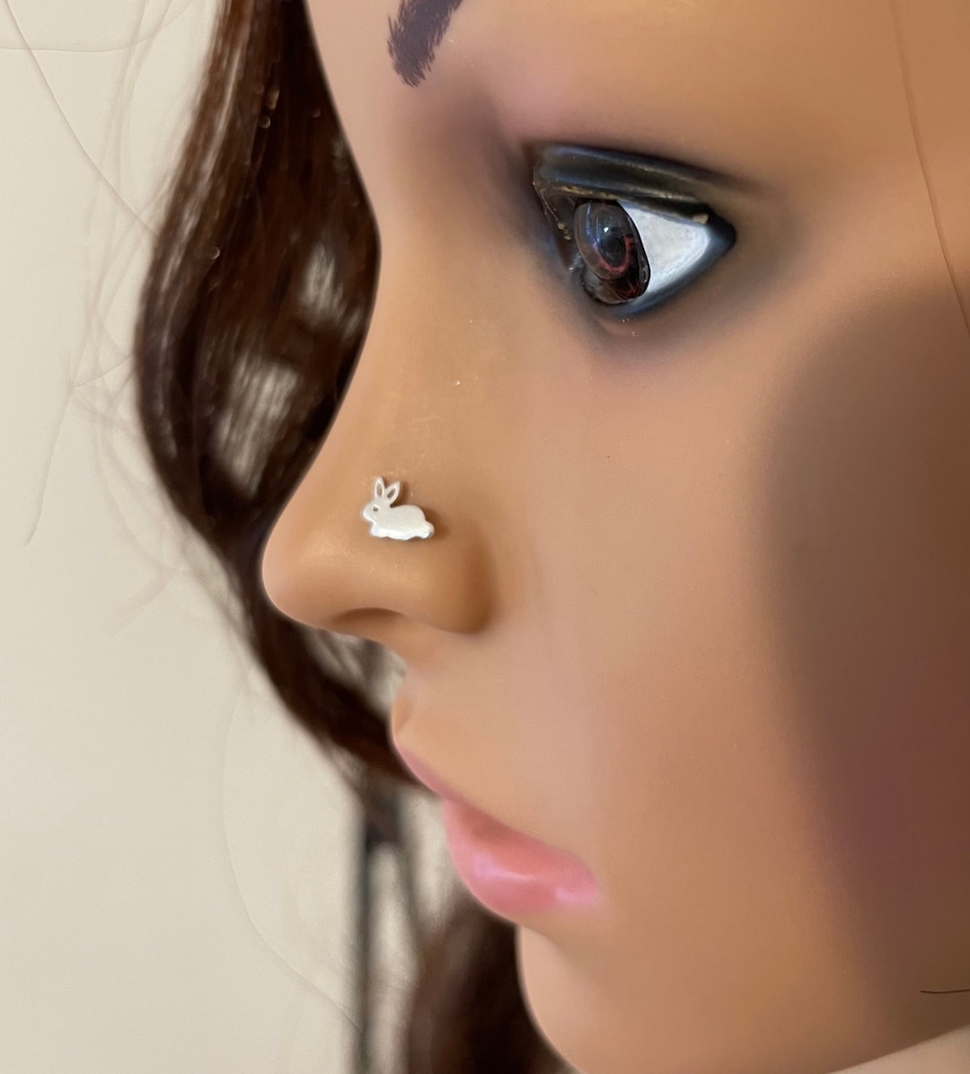 Bunny Nose Stud, Rabbit Cartilage Earring, Tiny Tragus, Animal Cute Silver Cartilage Earring ...