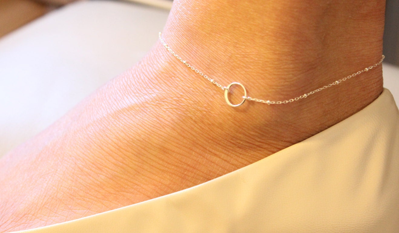Personalized Sterling Silver Anklet Initial Anklet Sister - Etsy