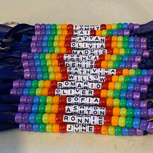 Personalised Beaded Bag Tag or Keychain for School Bags, PE Bags or ...