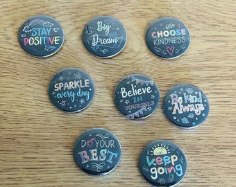 Motivational Pin Badges - Positivity Pins - Button Badges - Positive ...