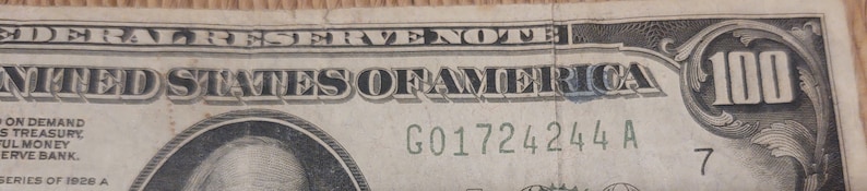Vintage 1928 A United States Numismatics Currency Benjamin Franklin One ...