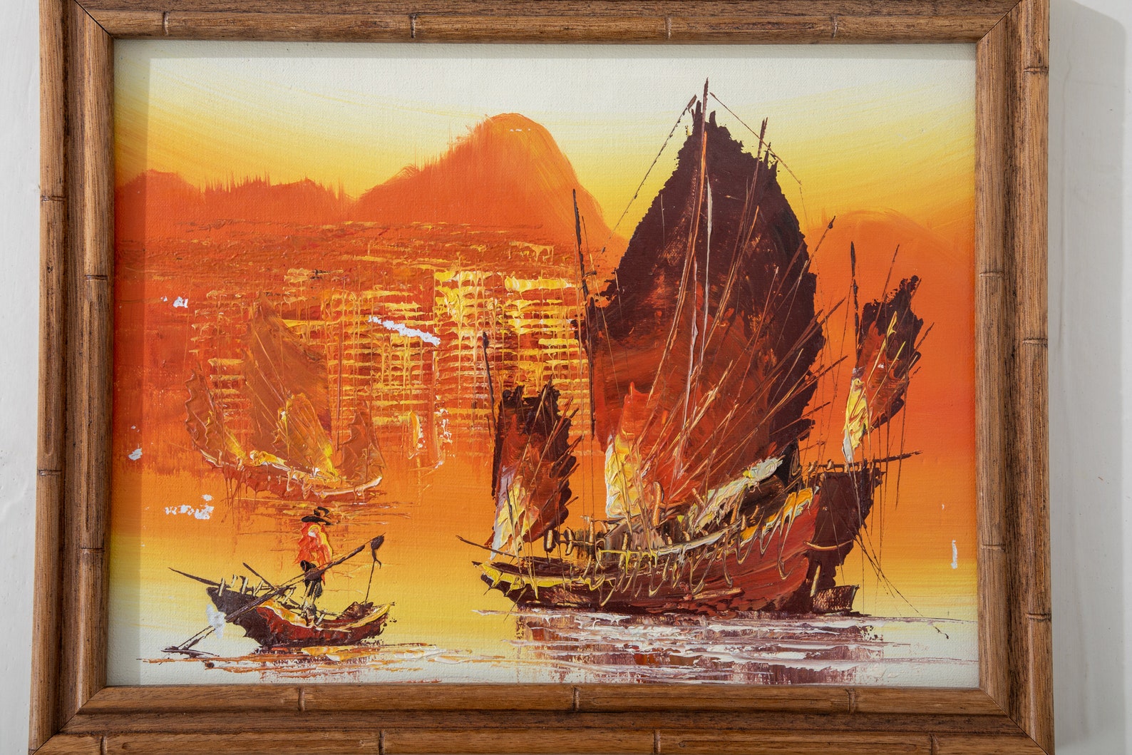 mid-century-ship-framed-painting-18-x-14-etsy