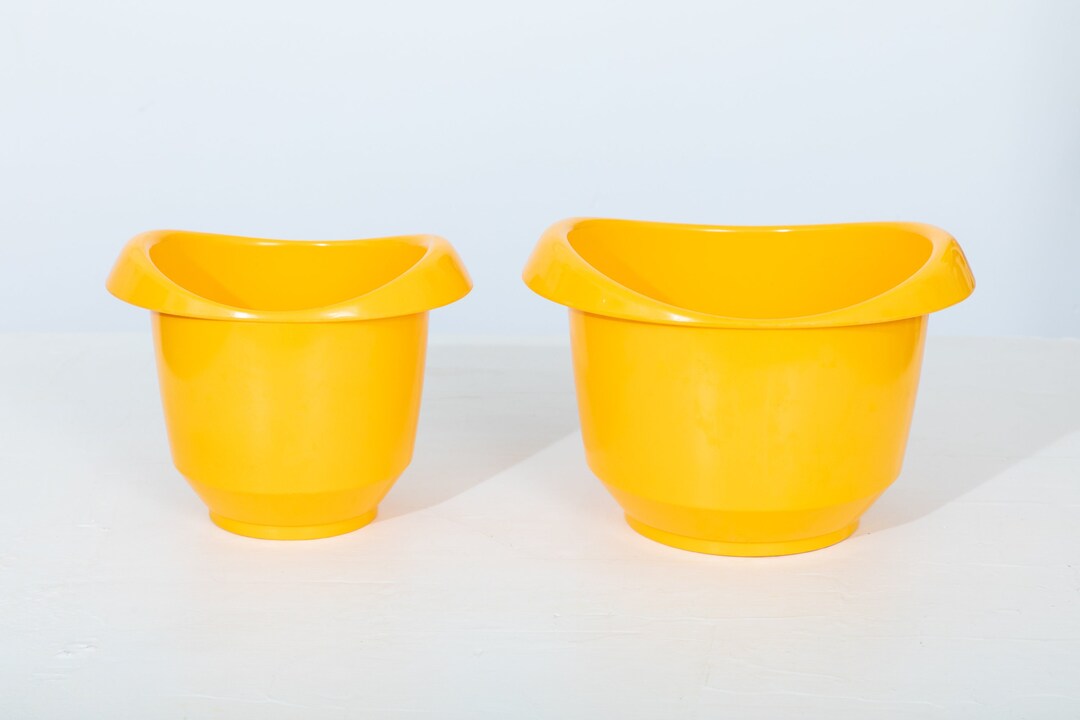 Pair of Hammerplast Yellow Mixing Bowls 5QT and 3QT - Etsy