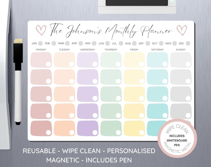 Large Family Wall Planner, Magnetic Family Meal Planner, A3 Wall ...