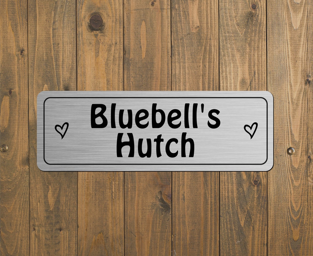 Personalised Rabbit Hutch Sign for Pet Bunny Hamster Gerbil Door Cage ...