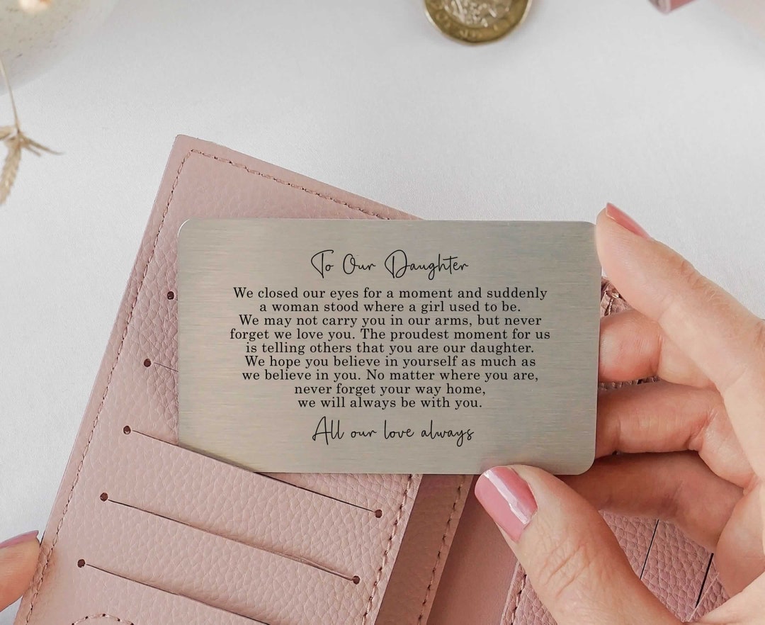 To Our Daughter Sentimental Poem Metal Wallet Card Gift Idea From ...