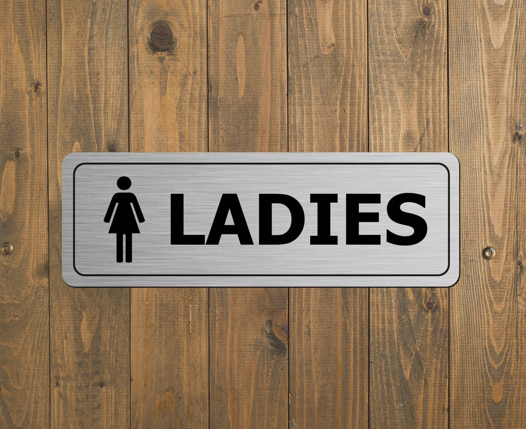 Ladies Metal Door Sign - Female Toilet Bathroom Plaque for Office ...
