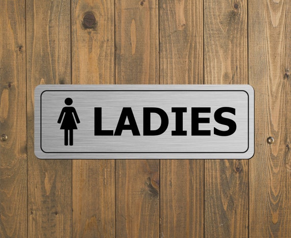 Ladies Metal Door Sign Female Toilet Bathroom Plaque for | Etsy