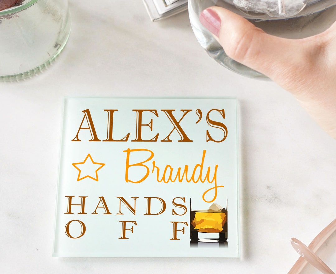Personalised Brandy Drinks Gift Glass Coaster - Gift Idea for Brandy ...