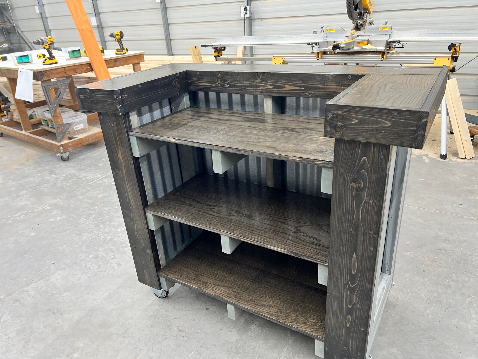 Metal Mobile Hostess Stand With 3 Shelves - Etsy