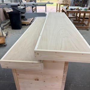 Buffet Horizontal Wide Top Smooth Top Unfinished - Solid Wood 2 Level ...