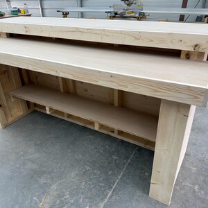 Buffet Horizontal Wide Top Smooth Top Unfinished - Solid Wood 2 Level ...