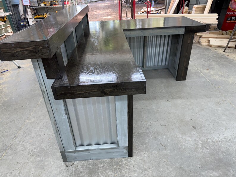 Hello Shiny L Shape Wood & Metal Reception Desk - Etsy