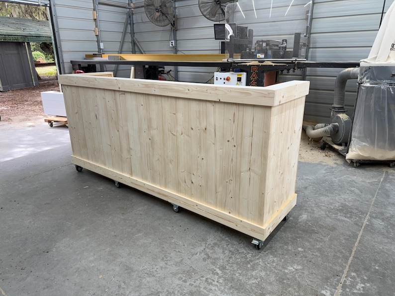 Unfinished Mobile Hostess Stand With 3 Shelves - Etsy