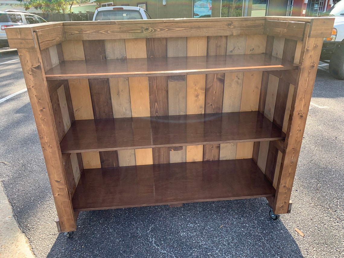 Hostess Station Rustic Barnwood Style Mobile Stand | Etsy