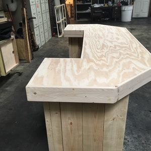 Smooth Top Unfinished U Shape Real Wood Indoor Home Bar - Etsy