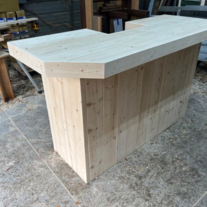 Plank Top U 3 Piece Basement Bar Unfinished Solid Wood Bar - Etsy
