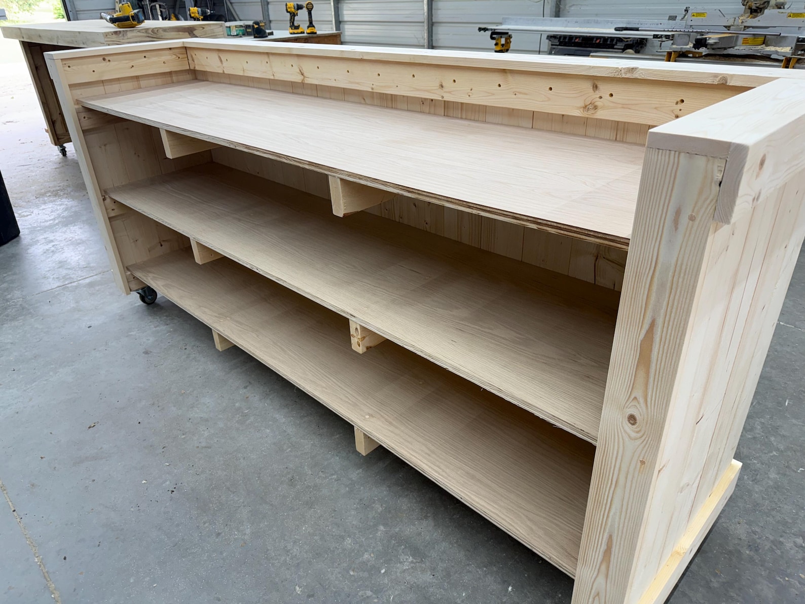 Unfinished Mobile Hostess Stand With 3 Shelves - Etsy