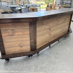 Angle Plank Top Finished - Solid Wood Bar, Curved Bar, Round Bar, Patio ...