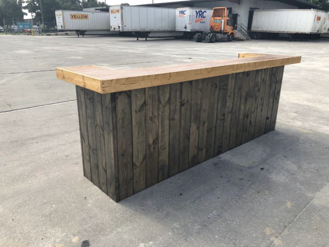 Ethan U-shaped Bar Finished Rustic Style 2-level Bar - Etsy