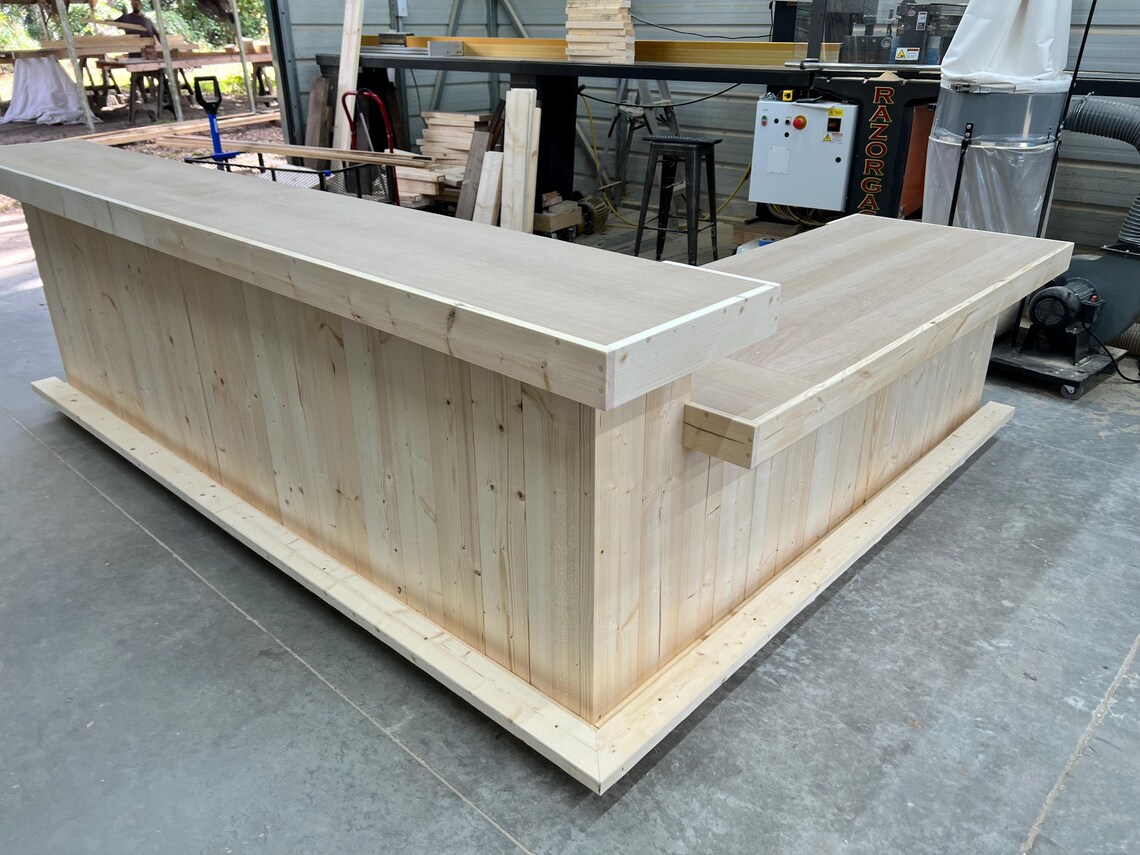 Aventura L Shape Large Sales Counter With ADA Drop Unfinished - Etsy