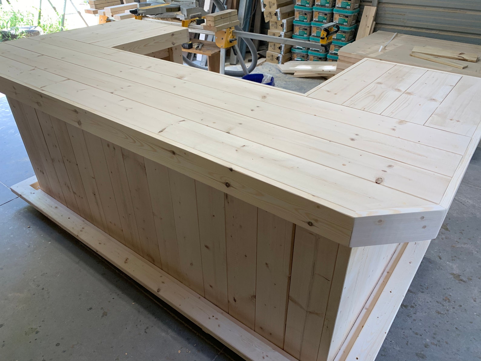 Mini Mega Wood U Unfinished Rustic Style Bar | Etsy